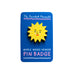 Sun Printed Wooden Pin Badge – theprintedpeanut