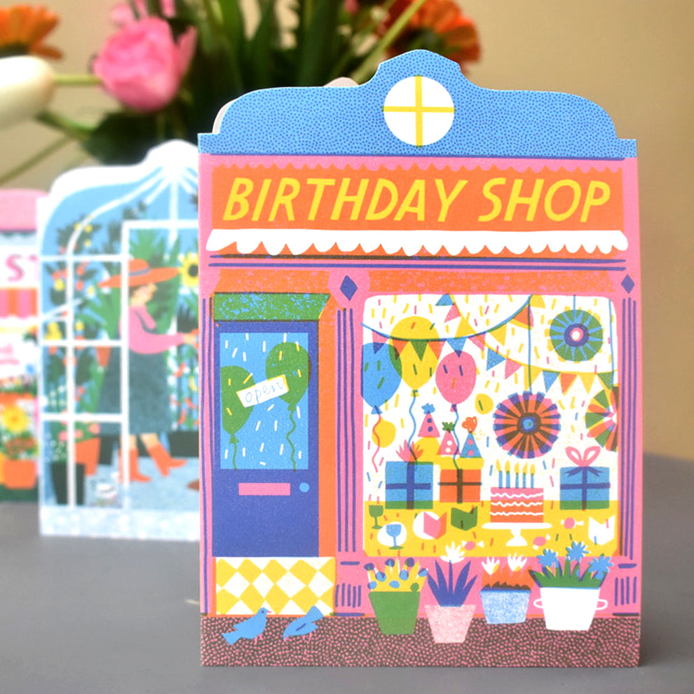 Birthday Shop Die Cut Card – theprintedpeanut