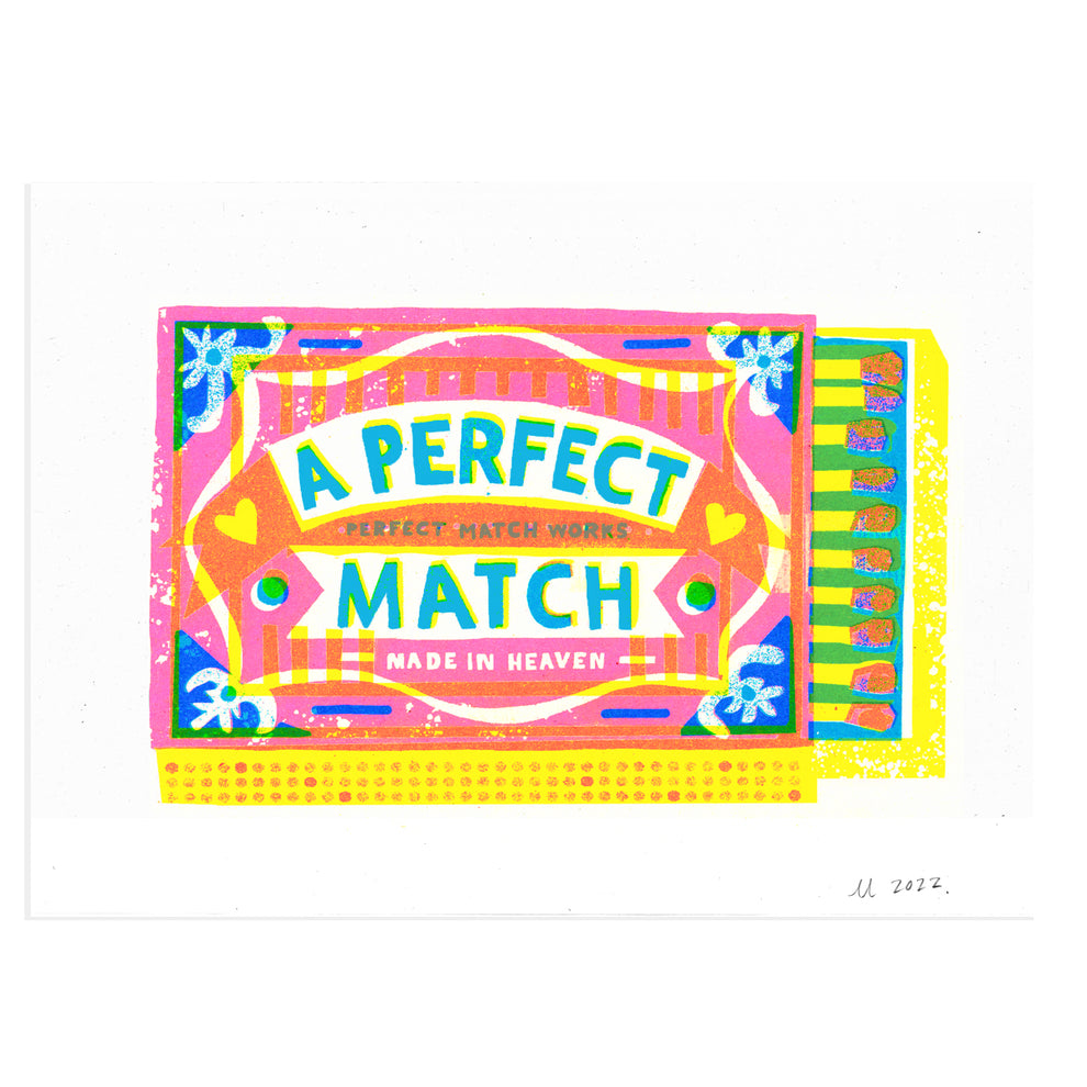 Perfect Match A4 Risograph Art Print – theprintedpeanut